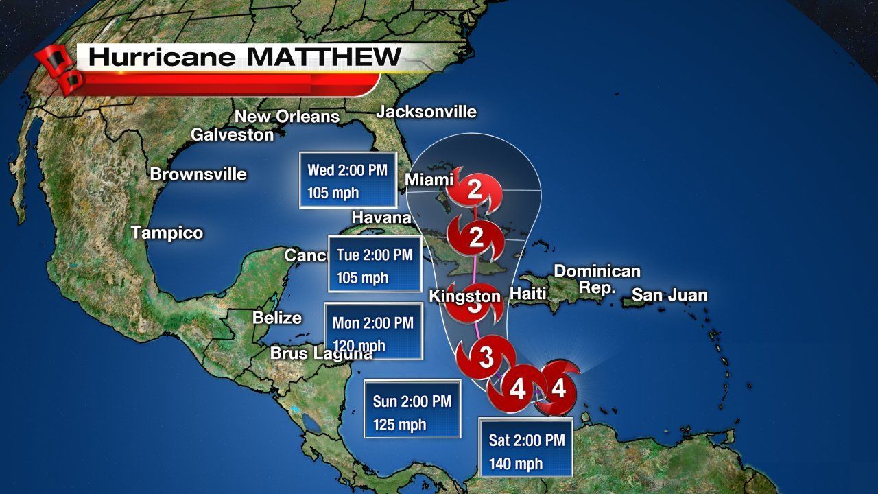 Matthew strengthens into Category 5 hurricane in Caribbean
